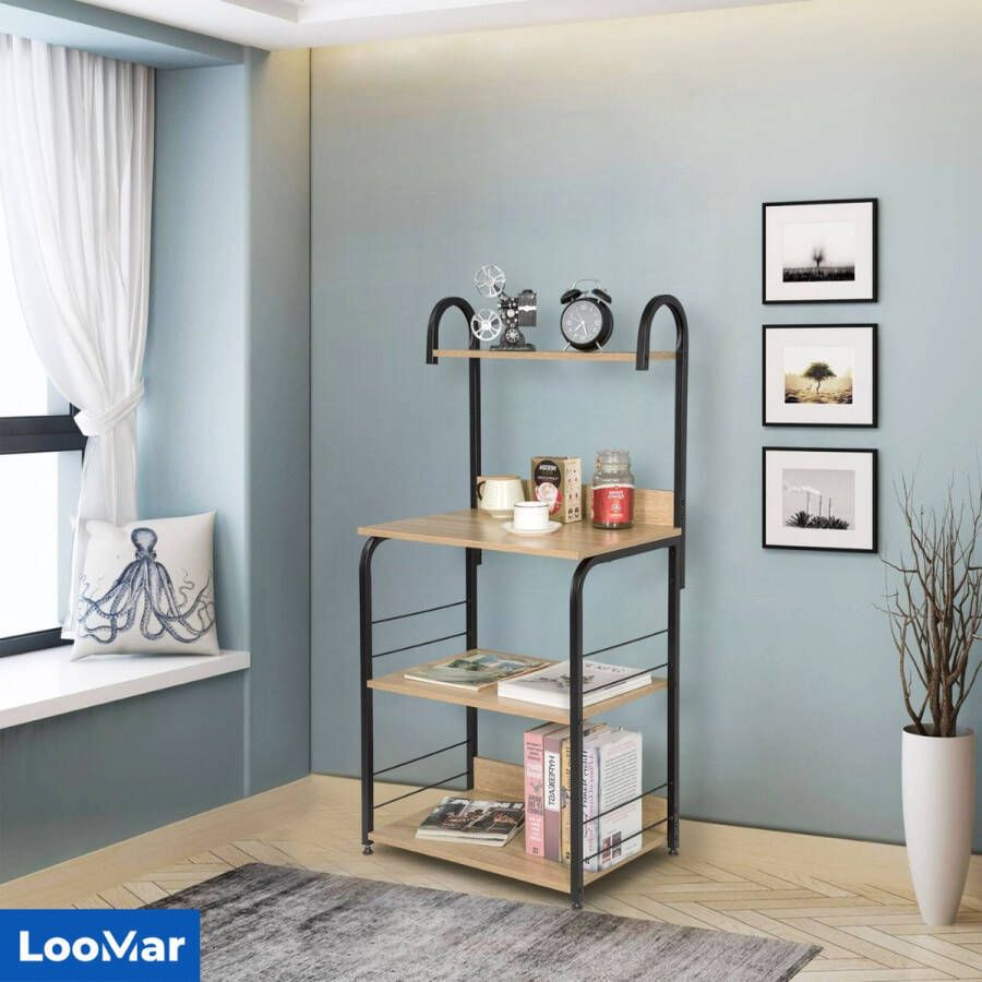 LooMar Keukenrek Open kast Opbergkast Wandrek Industrieel Keukenkast ...