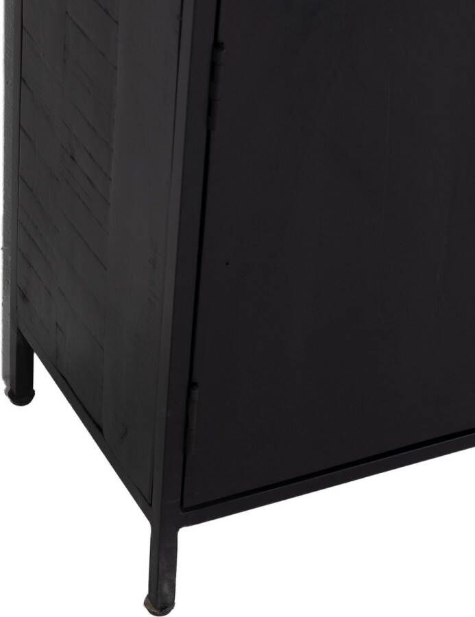 Giga Meubel Vakkenkast Zwart Open Kast Mangohout 75x36x210cm - Meubels.com