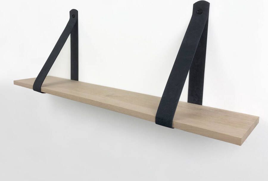 Tuinexpress.nl Eiken wandplank 110 x 20 cm 18mm inclusief zwarte ...