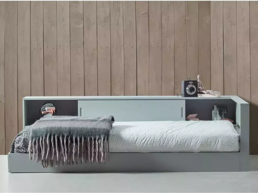 WOOOD Connect Hoekbed Grenen Betongrijs 60x213x118 - Meubels.com