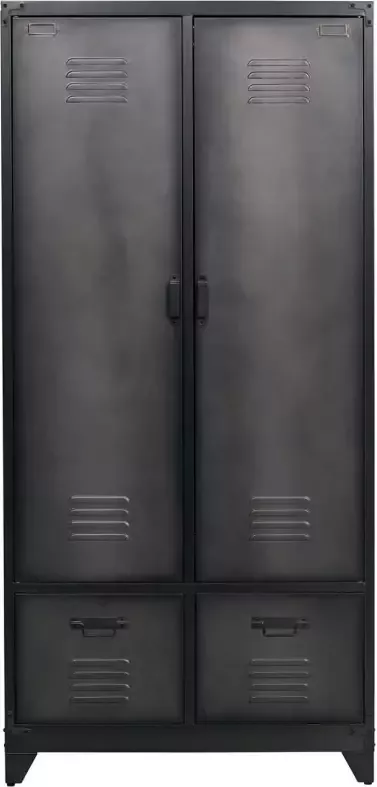 Woonexpress Vt Wonen Lockerkast Grou Zwart Metaal Zwart 190x90x50cm ...